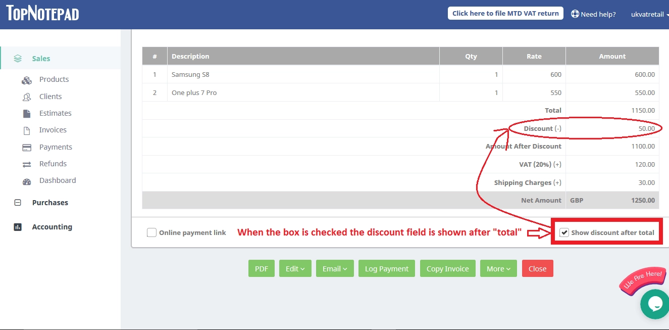 Steps to manage discount