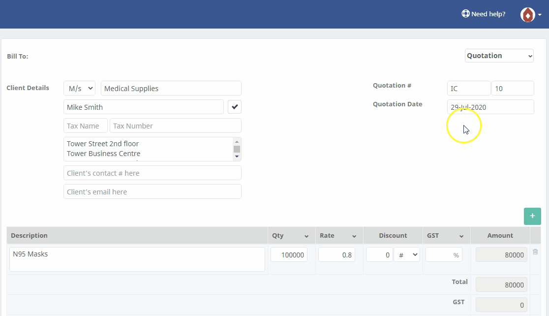 International Quotation Format