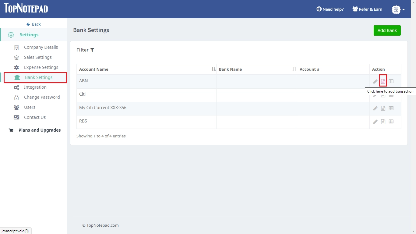 Steps to record tax payment