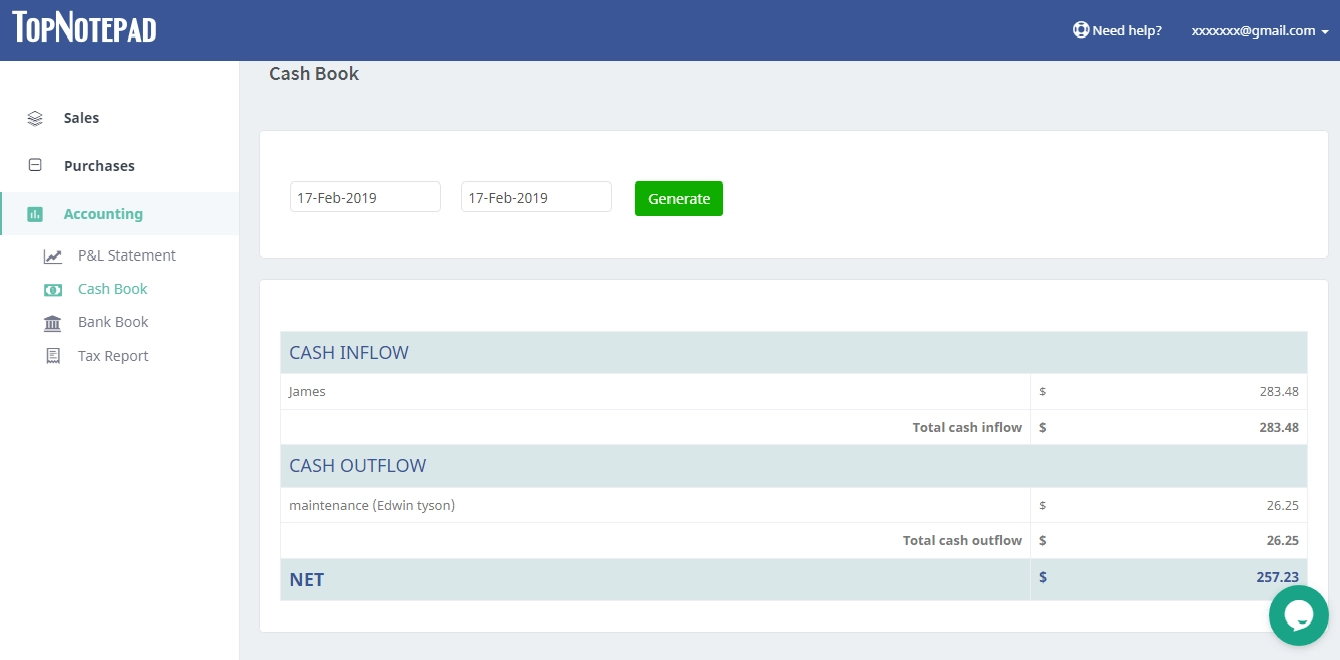 Steps to track Cash Book