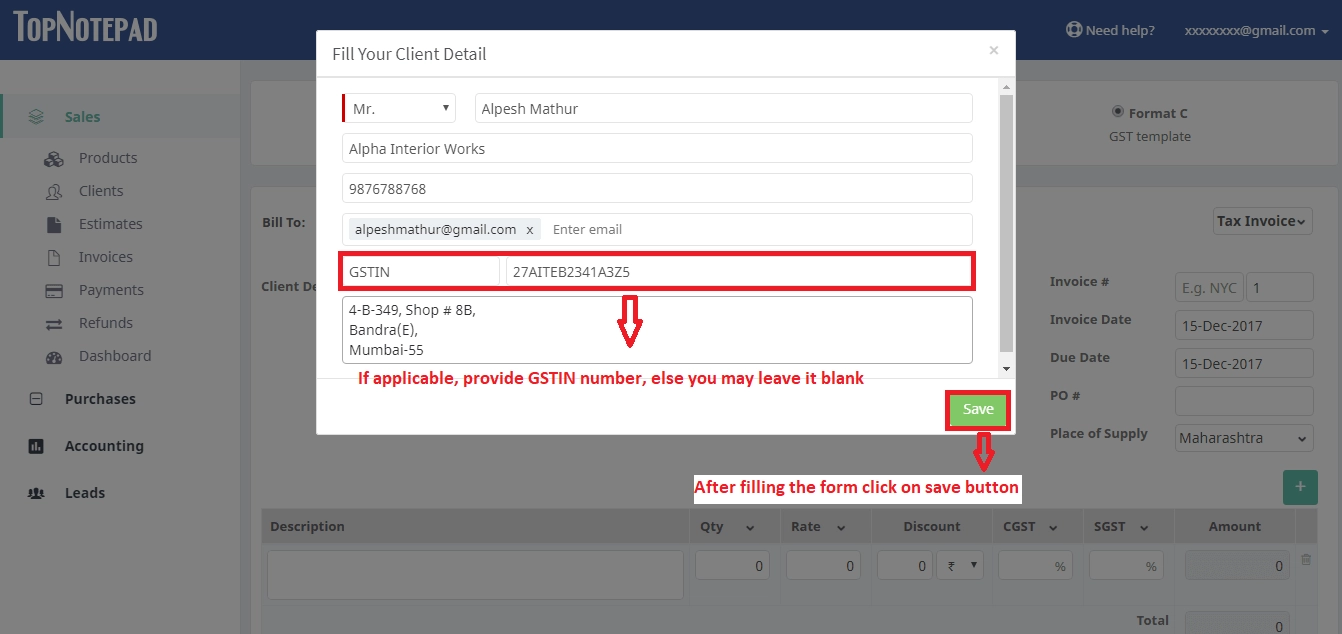 how to create a gst compliant invoice