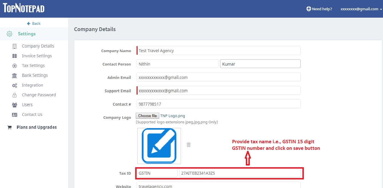 how to update your GSTIN number