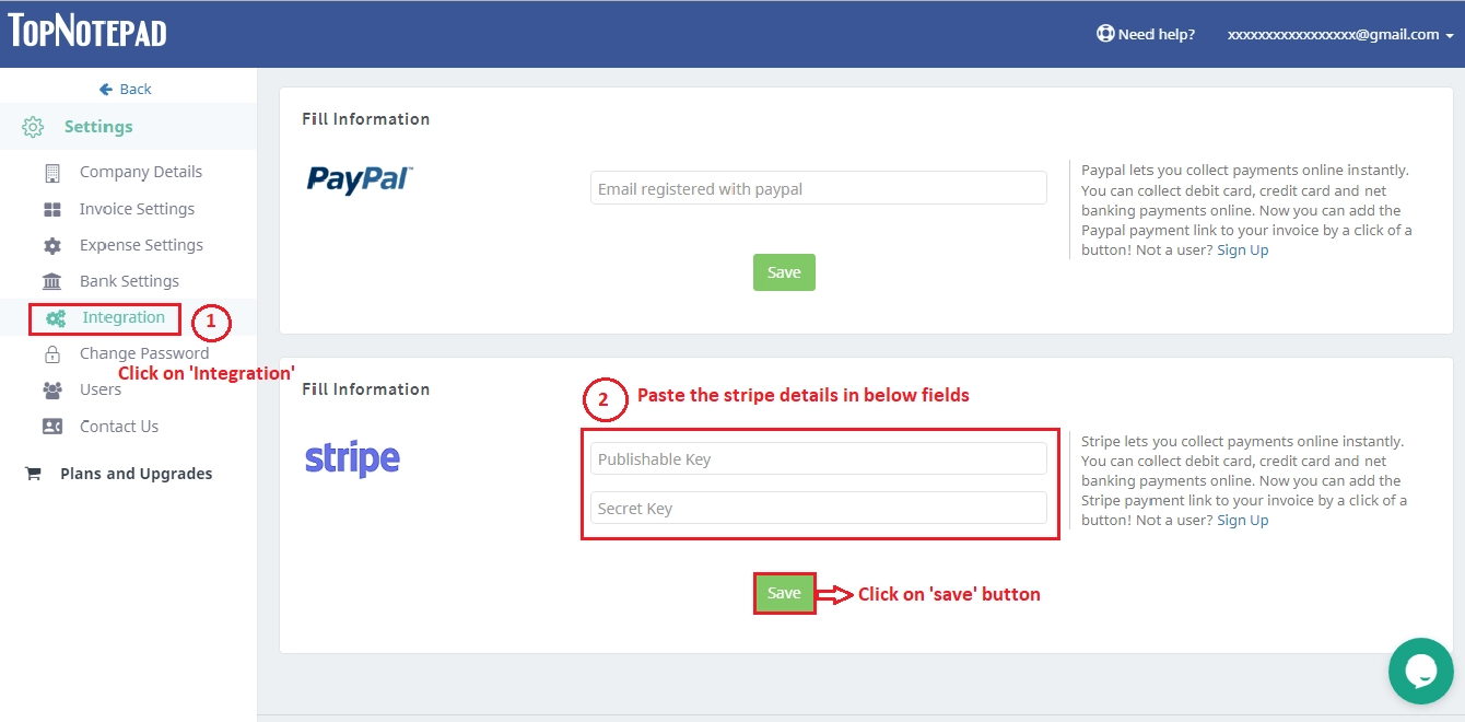 TopNotepad Stripe Integration
