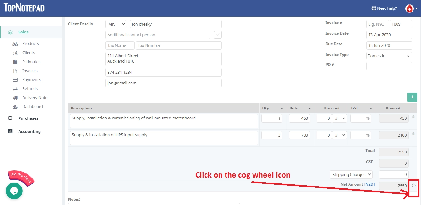 Steps to add withholding tax